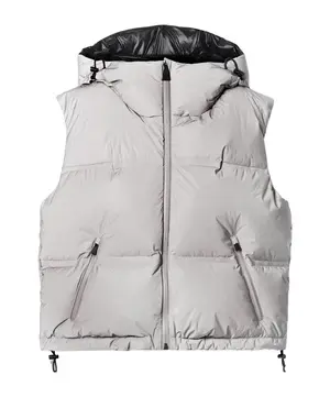 Aztech Mountain Quilted Softshell Hooded Cropped Down Vest - No