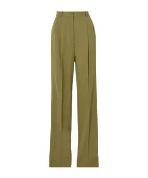 Michael Kors Mika Pleated Wool-blend Twill Straight-leg Pants