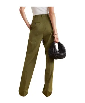 Michael Kors Mika Pleated Wool-blend Twill Straight-leg Pants