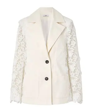 SAFIYAA LONDON Cannis Cotton-drill And Guipure-lace Blazer - No