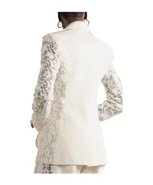 SAFIYAA LONDON Cannis Cotton-drill And Guipure-lace Blazer