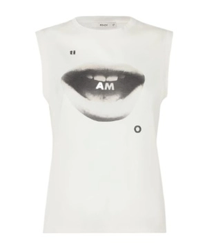 Fendi Graphic-print Sleeveless Top - Ivory