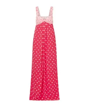 Saloni Soft Ruched Bust Dress - Red