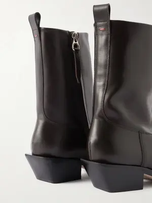 AeydĒ Solid Color Leather Ankle Boots
