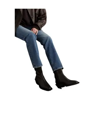 AeydĒ Solid Color Leather Ankle Boots