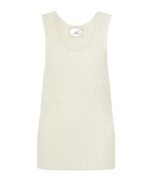 THE ELDER STATESMAN Cashmere And Linen-blend Tank - Off White