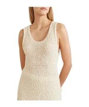 THE ELDER STATESMAN Cashmere And Linen-blend Tank