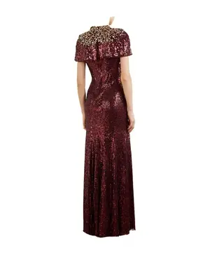 Jenny Packham Sequined Crepe Gown
