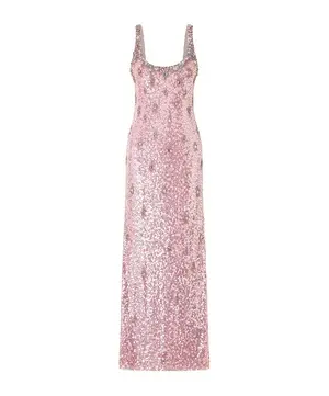 Jenny Packham Eza Embellished Mesh Gown - Pink