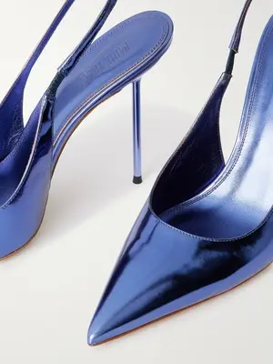 Paris Texas Mirrored Leather Slingback Pumps