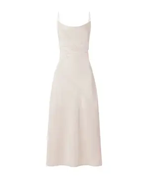 Calvin Klein Crepe De Chine Midi Dress - White