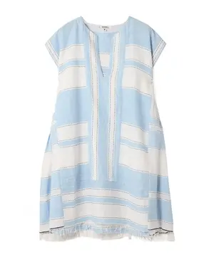 LEMLEM Fringed Striped Skirt - Blue