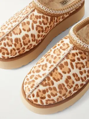 UGG Leopard-print Cow Hair Slip-ons