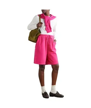 THE ELDER STATESMAN Cotton And Cashmere-blend Drawstring Shorts