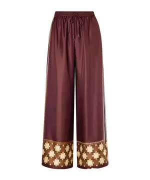 ALEMAIS Wilson Silk-twill Wide-leg Pants