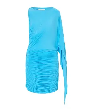 Alex Perry Draped Stretch-jersey Mini Dress - Blue