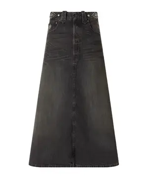 Ralph Lauren Studded A-line Denim Skirt