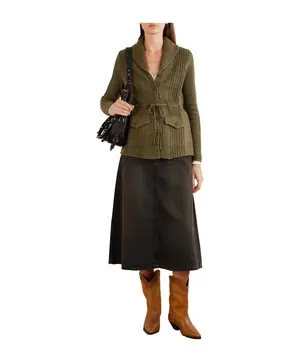 Ralph Lauren Studded A-line Denim Skirt
