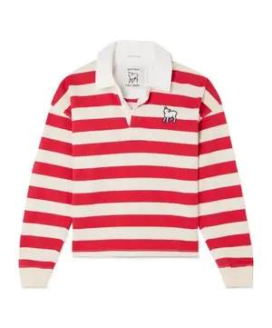 MOTHER Striped Cotton T-shirt - White