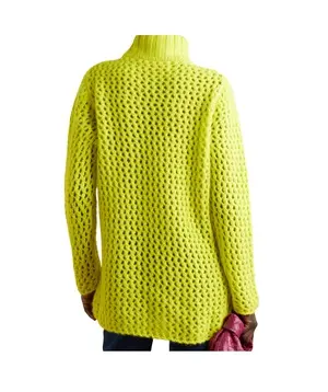 THE ELDER STATESMAN Openwork Knit Cashmere Turtleneck Sweater