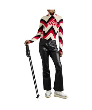 Perfect Moment Intarsia Wool Turtleneck Sweater