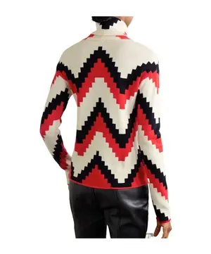 Perfect Moment Intarsia Wool Turtleneck Sweater