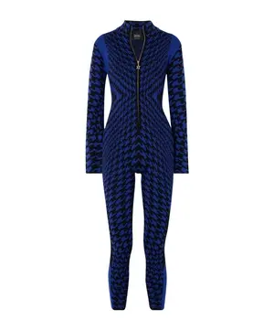 Perfect Moment Houndstooth Intarsia Merino Wool Ski Jumpsuit - No
