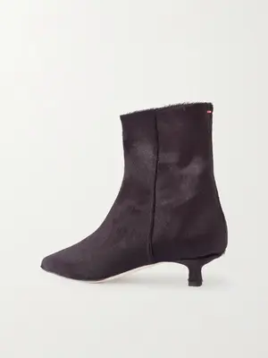 AeydĒ Solid Color Calf Hair Ankle Boots