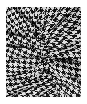 MARQUES' ALMEIDA Ruched Houndstooth Cotton Turtleneck Mini Dress