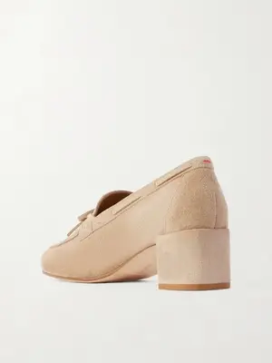 AeydĒ Suede Loafers With Block Heel