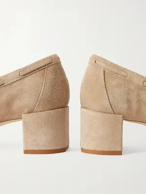 AeydĒ Suede Loafers With Block Heel