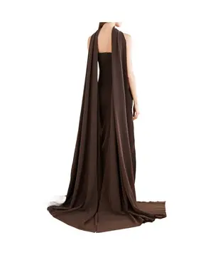 Solace Scarf-detailed Crepe Midi Dress