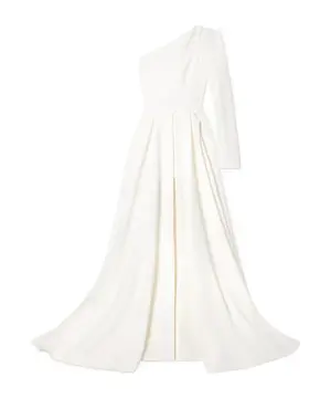 Maticevski One-shoulder Pleated Gown With Slit - No