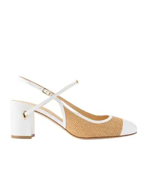 Jennifer Chamandi Round Toe Block Heel Slingbacks