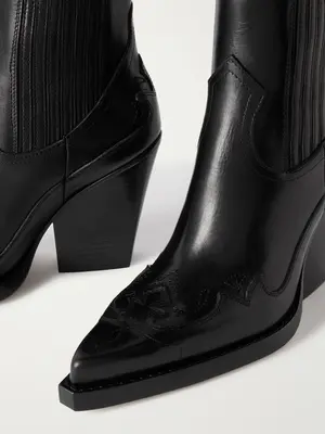 Paris Texas Embroidered Leather Pointed-toe Ankle Boots