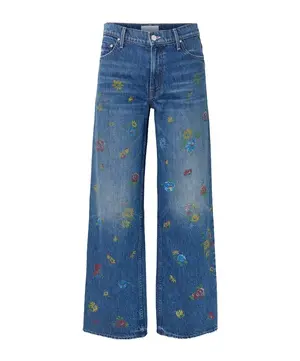 MOTHER Floral-print High-rise Wide-leg Jeans - No