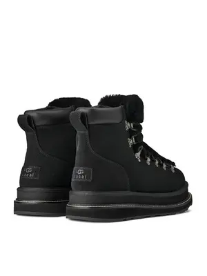 UGG X Sacai Shearling Ankle Boots With Leather Trim And Triple-stacked Sole