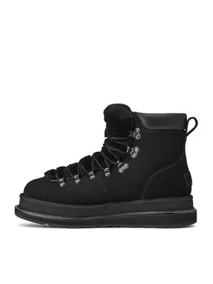 UGG X Sacai Shearling Ankle Boots With Leather Trim And Triple-stacked Sole