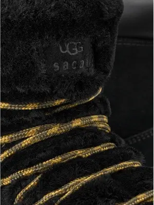 UGG X Sacai Shearling Ankle Boots With Leather Trim And Triple-stacked Sole
