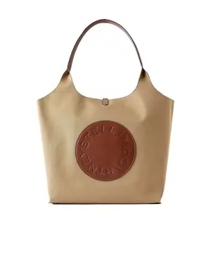 Stella McCartney Logo-embossed Reversible Vegetarian Leather And Cotton-twill Tote