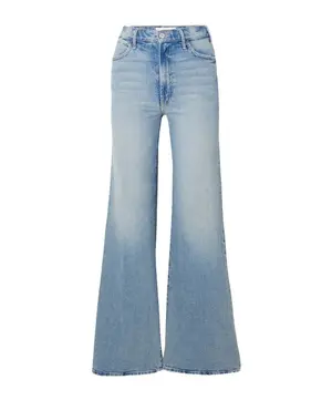MOTHER The Hustler Roller Sneak High-rise Wide-leg Jeans - Gray