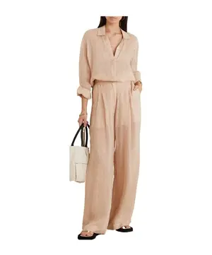 Le Kasha Sohag Linen Wide-leg Trousers