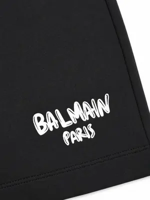 Balmain Elastic Waist Pleated Skirt With Logo