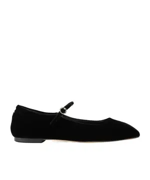 AeydĒ Velvet Mary Jane Ballet Flats