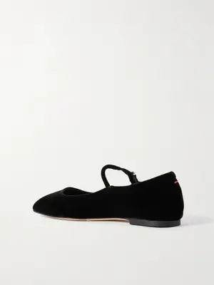 AeydĒ Velvet Mary Jane Ballet Flats