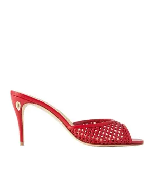 Jennifer Chamandi 85mm Guido Heeled Mules - Red