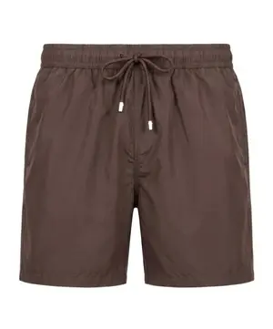 Fedeli Drawstring-waist Logo-patch Swim Shorts - No