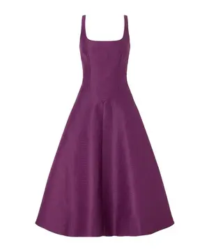 EMILIA WICKSTEAD Textured-satin Midi Dress - No