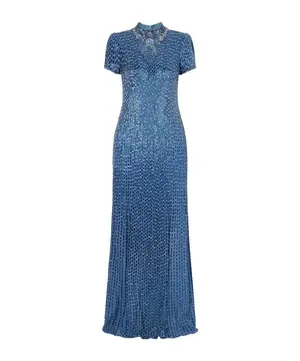 Jenny Packham Embellished Crepe Gown - No