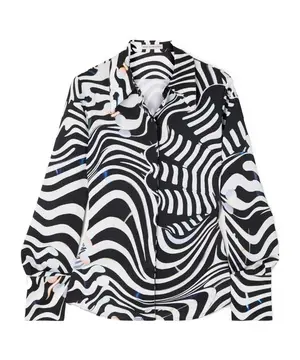 MARY KATRANTZOU Alcott Zebra-print Satin Blouse - No